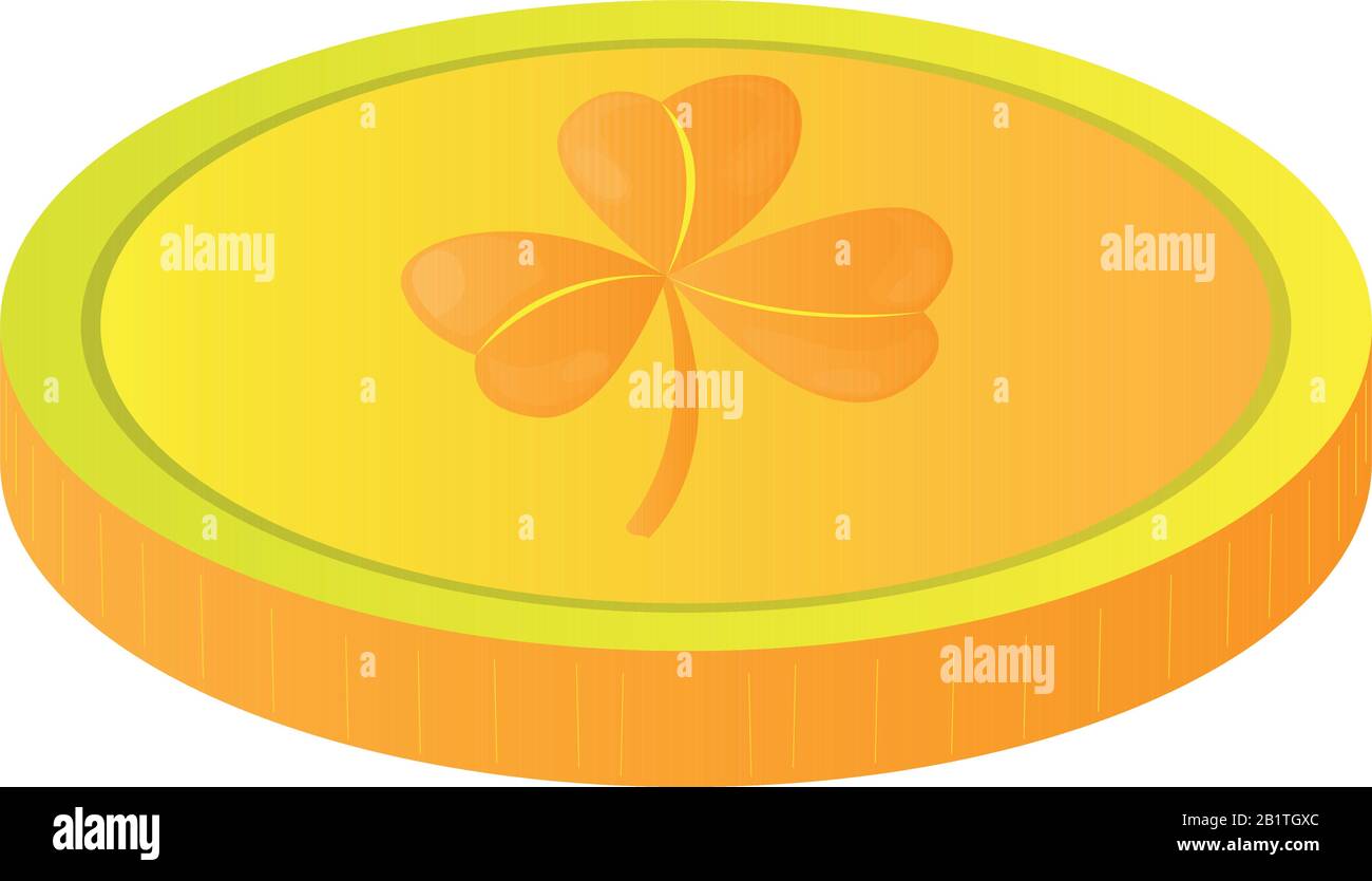 Isolated golden clover coin Stock Vector Image & Art - Alamy