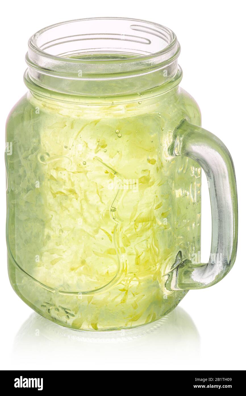Lemon lime pulp drink in a mason jar, isolated Stock Photo - Alamy
