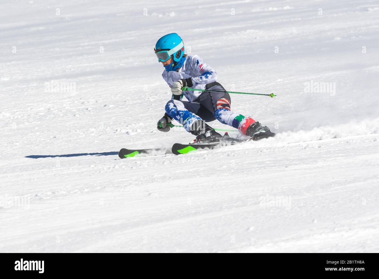 athlete in a special slalom competition Stock Photo - Alamy