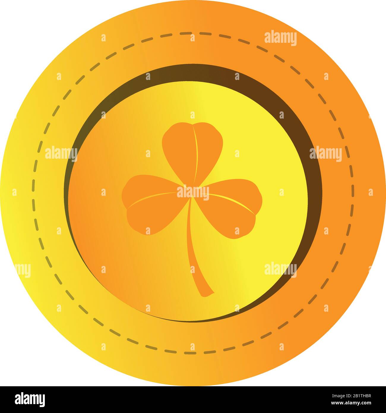 Isolated golden clover coin Stock Vector Image & Art - Alamy