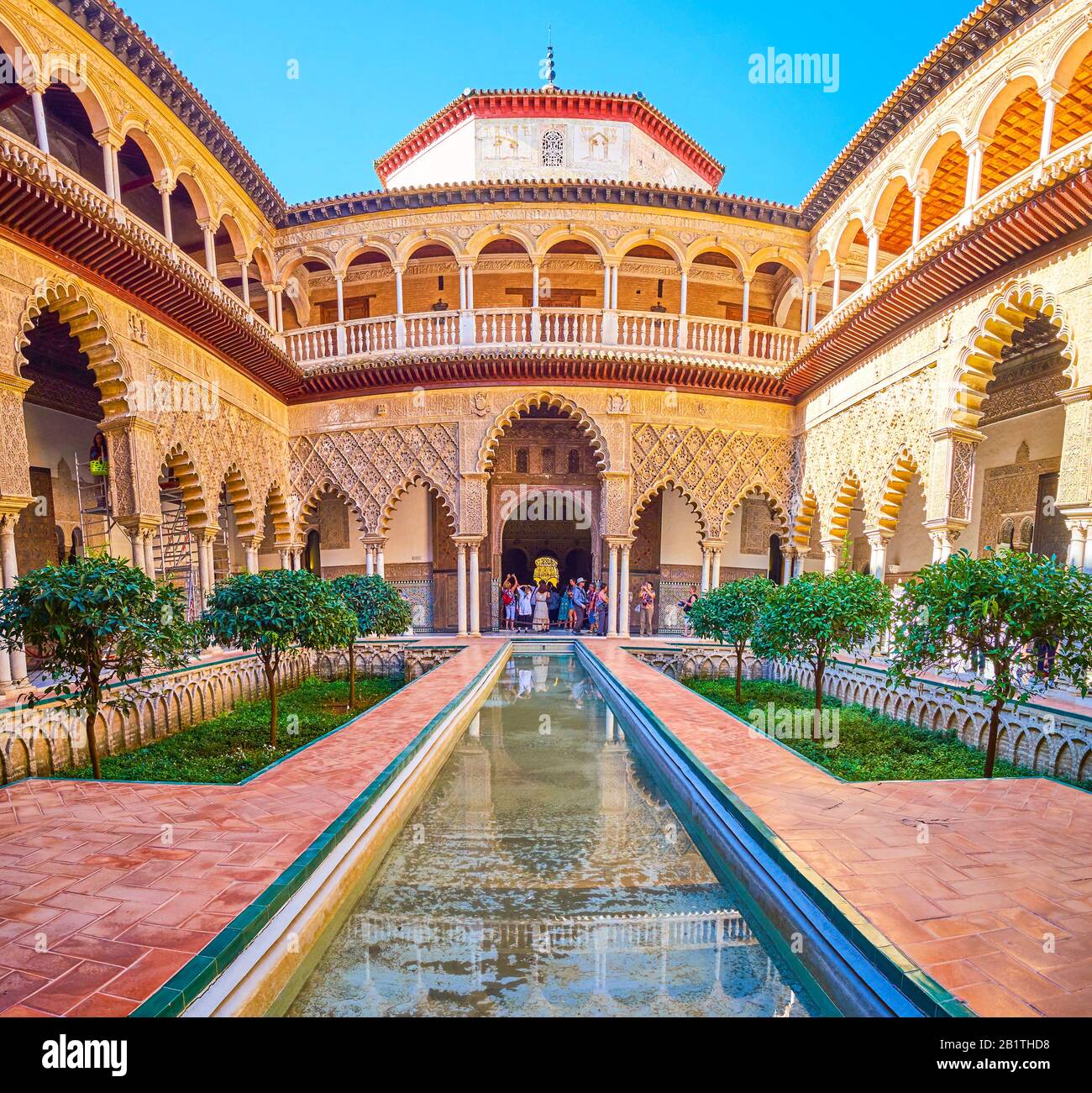 SEVILLE, SPAIN - OCTOBER 1, 2019: Patio de las Doncellas is the most ...