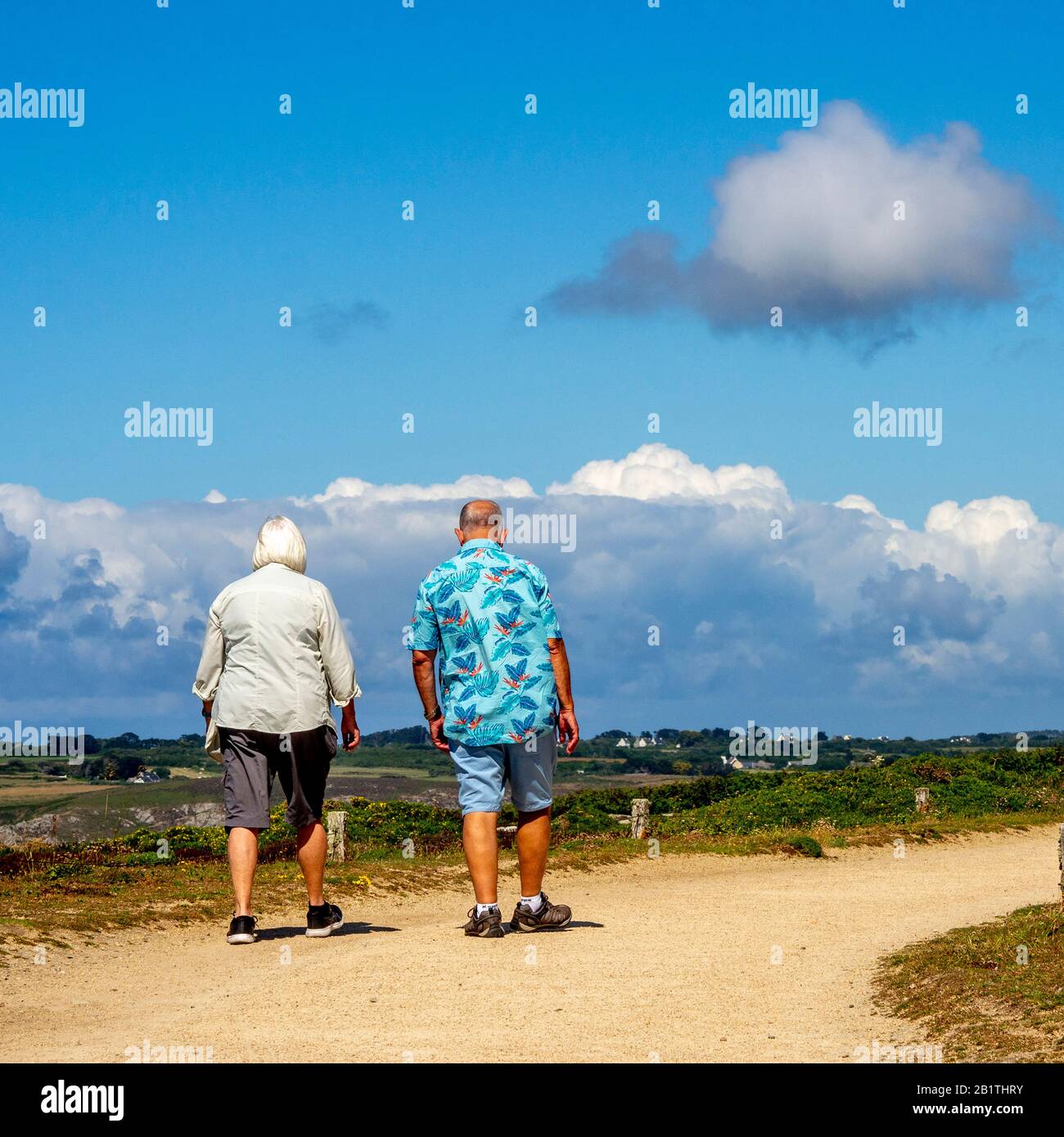 Man walking countryside back view hi-res stock photography and images ...