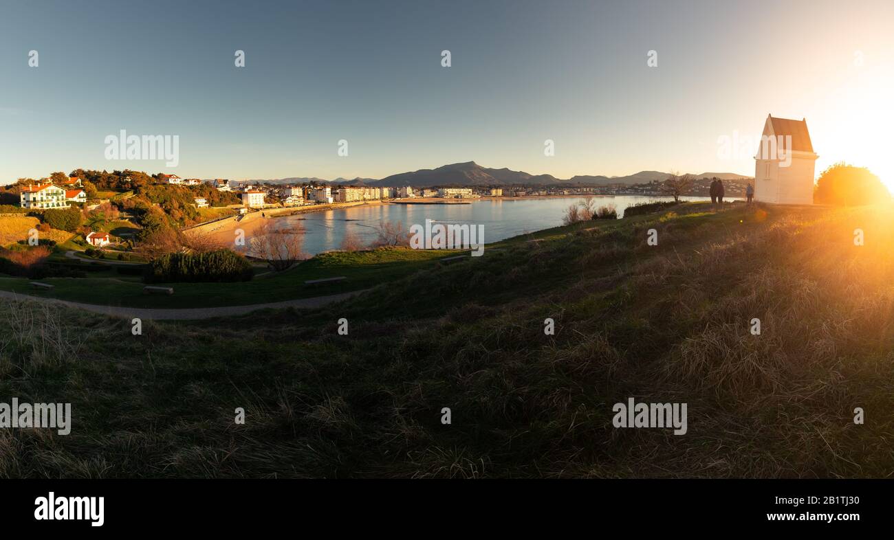 Donibane Lohizune (Saint Jean de Luz) town park at the Basque Country ...
