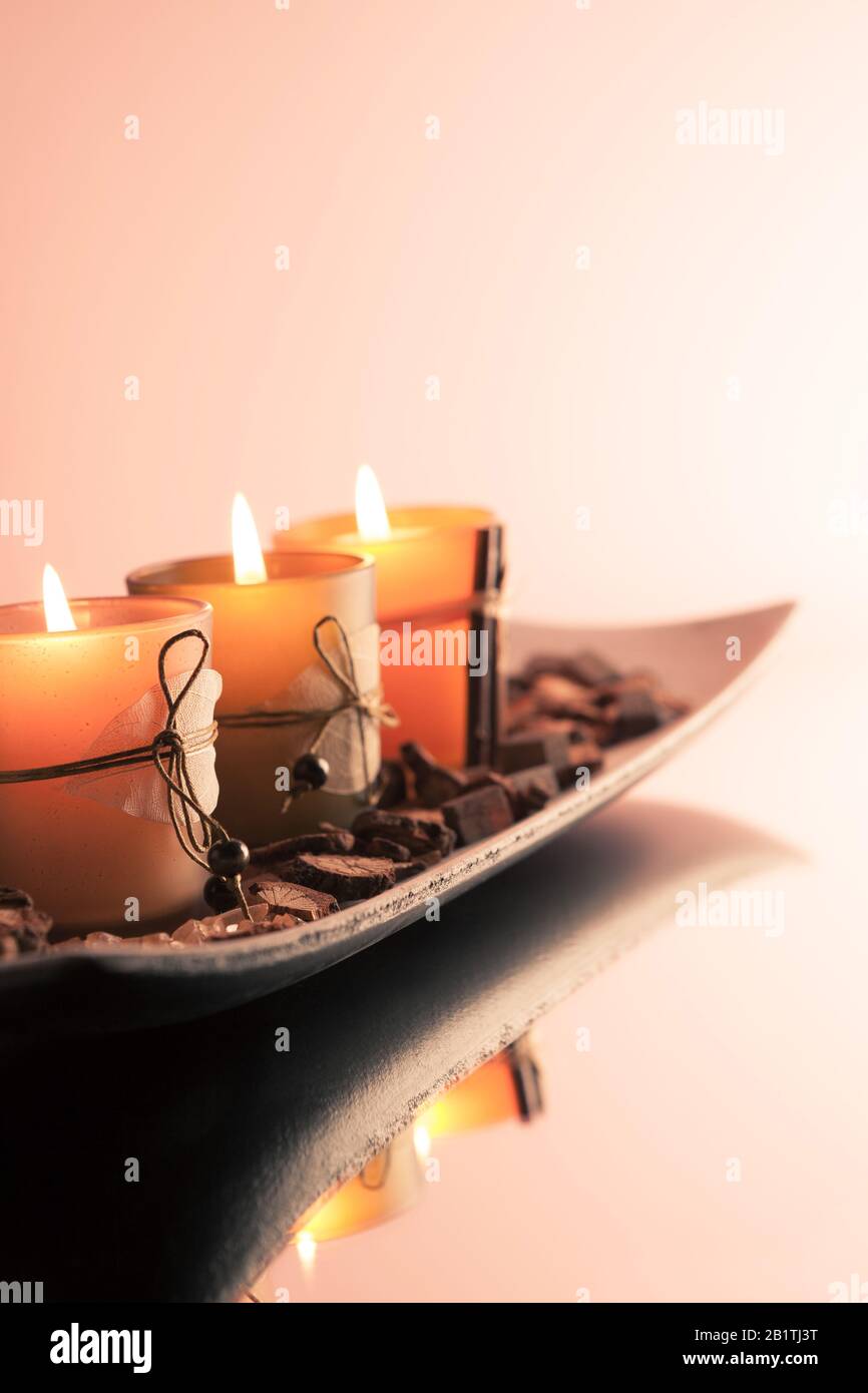 still life with candles - close up Stock Photo - Alamy