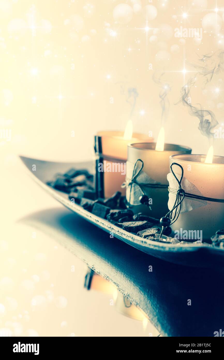 still life with candles - close up Stock Photo - Alamy