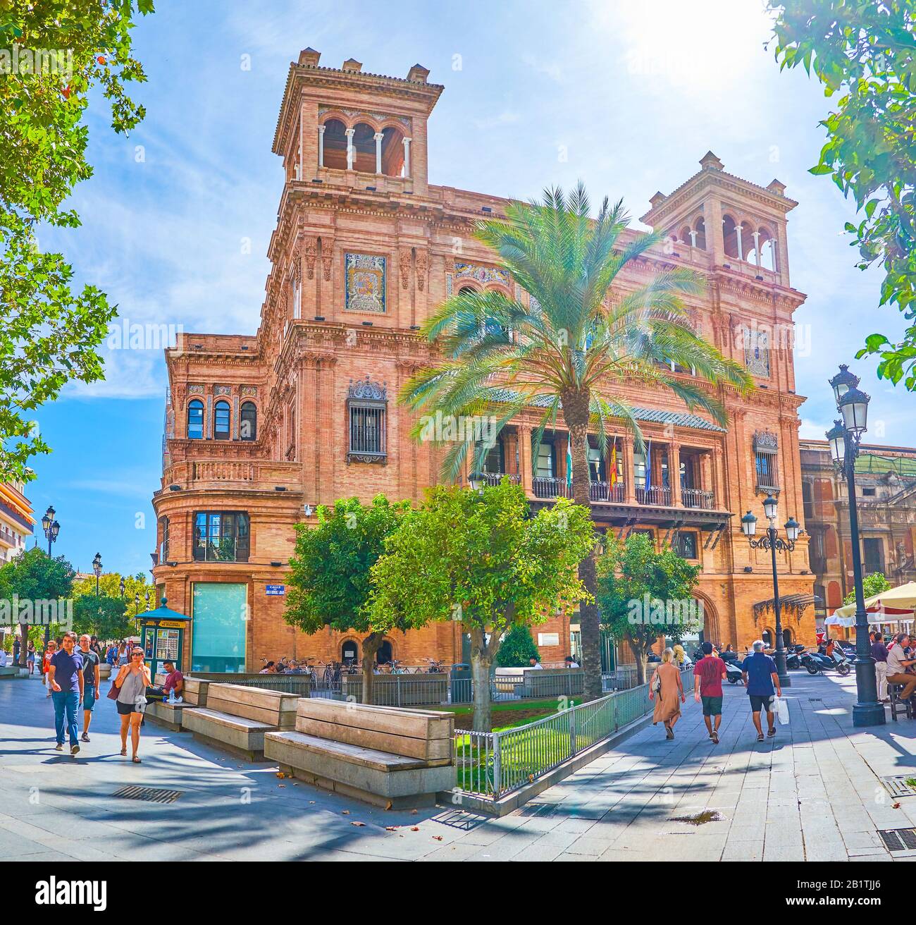 SEVILLE, SPAIN - OCTOBER 1, 2019: Splendid building of Coliseo Espana ...