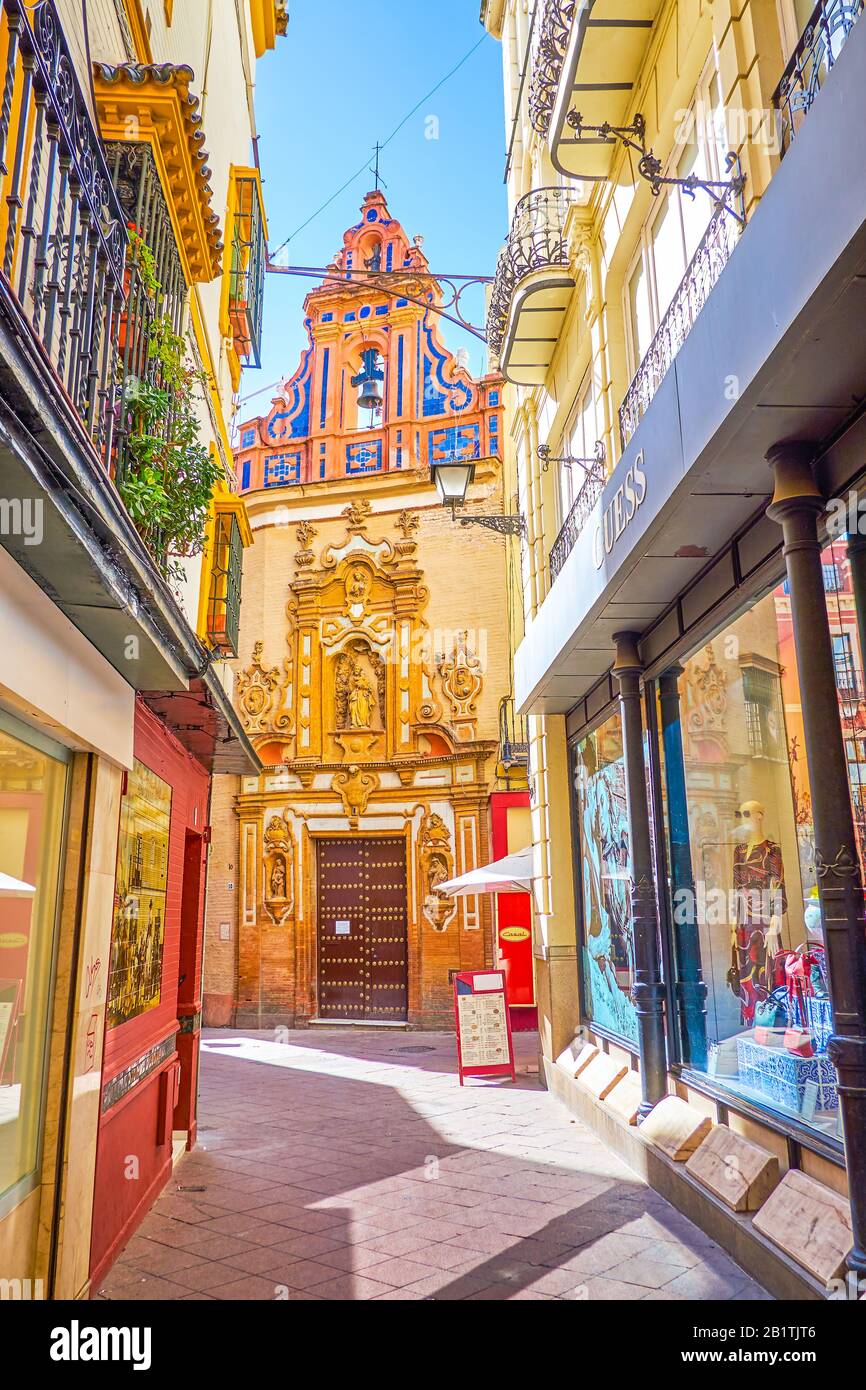 SEVILLE, SPAIN - OCTOBER 1, 2019: The small Chapel of San Jose with ...