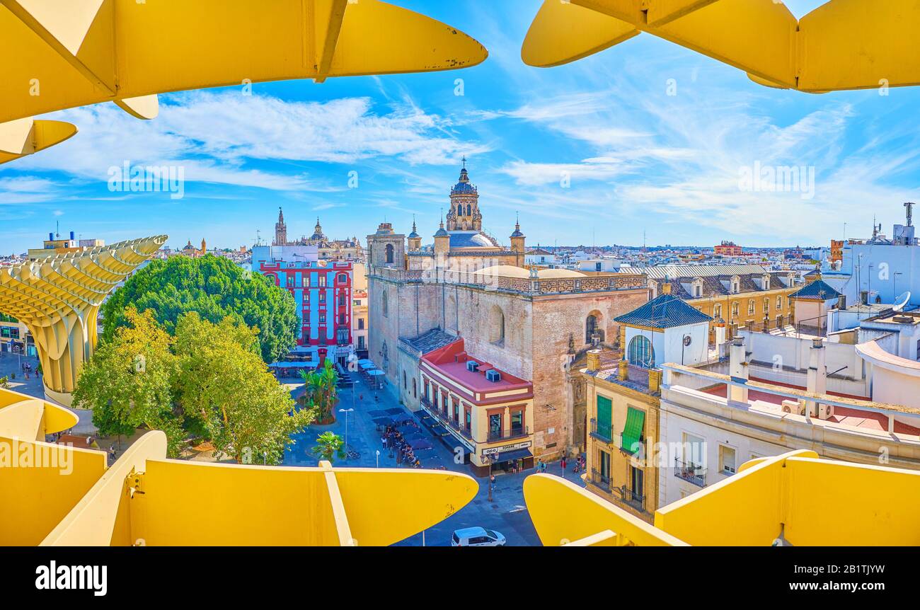 The view on medieval Church of the Annunciation through the ...