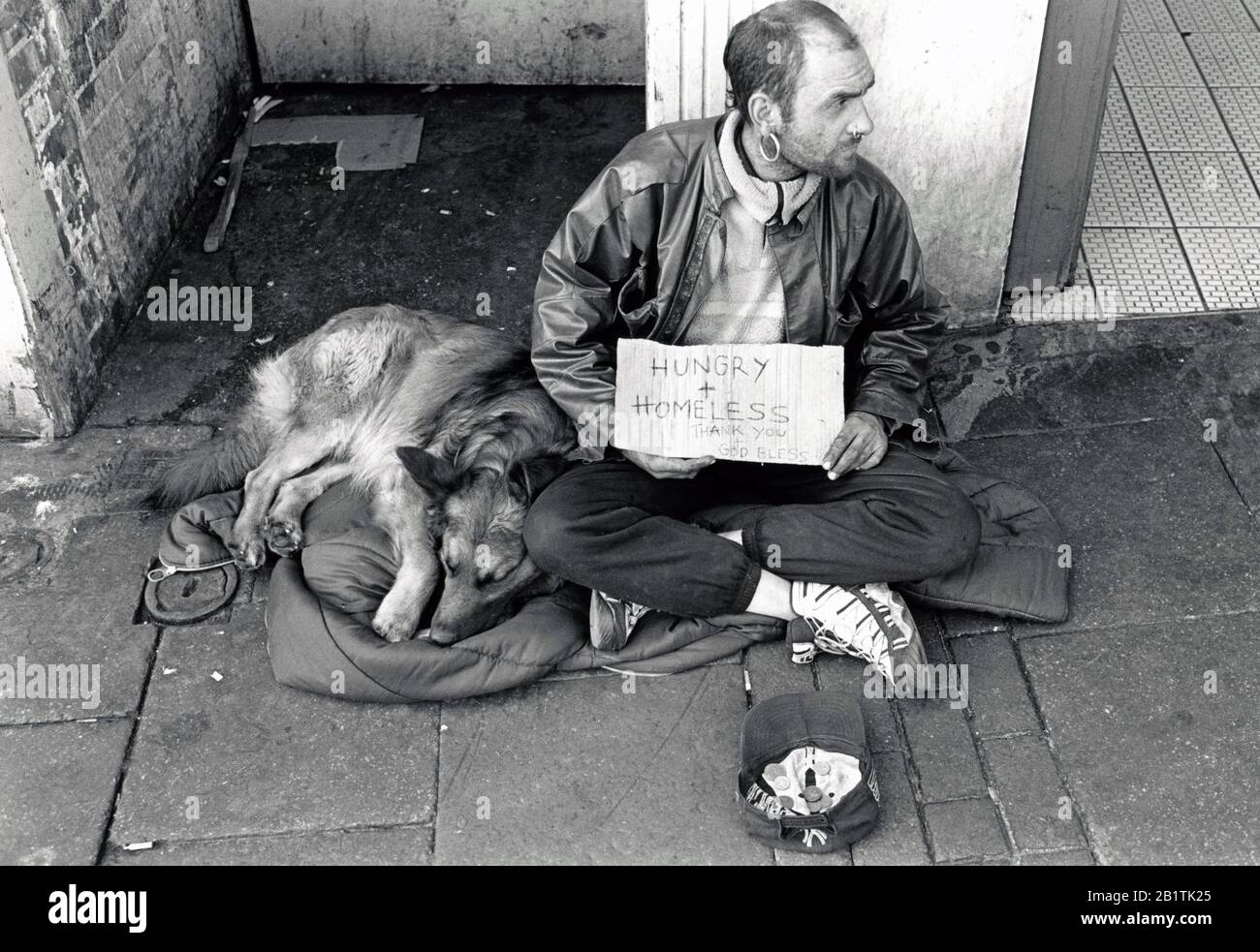 Homeless man uk with dog hi-res stock photography and images - Alamy