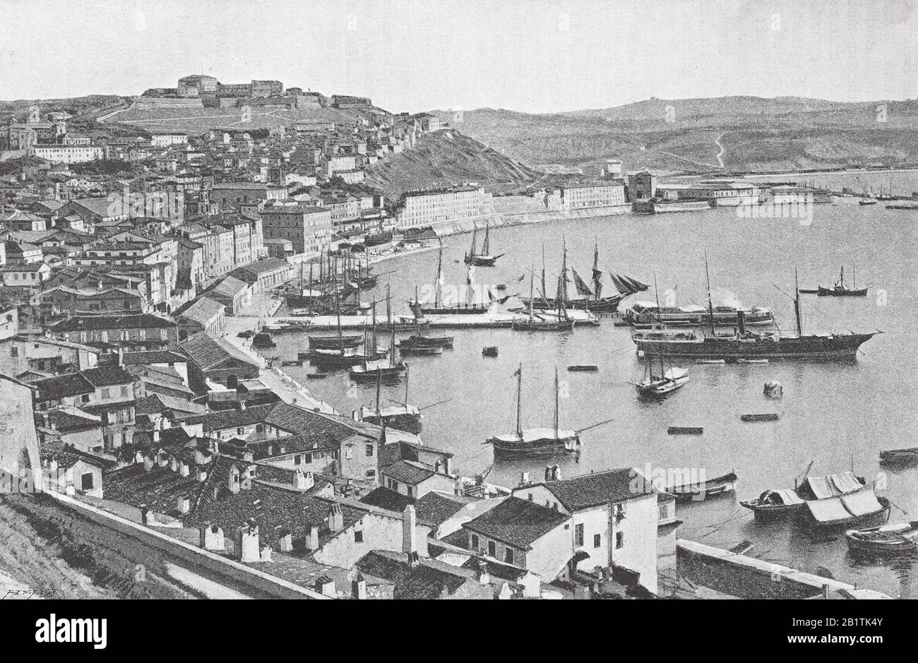 The port of Ancona, Italy, ca 1880 / Der Hafen von Ancona, Italien, ca ...