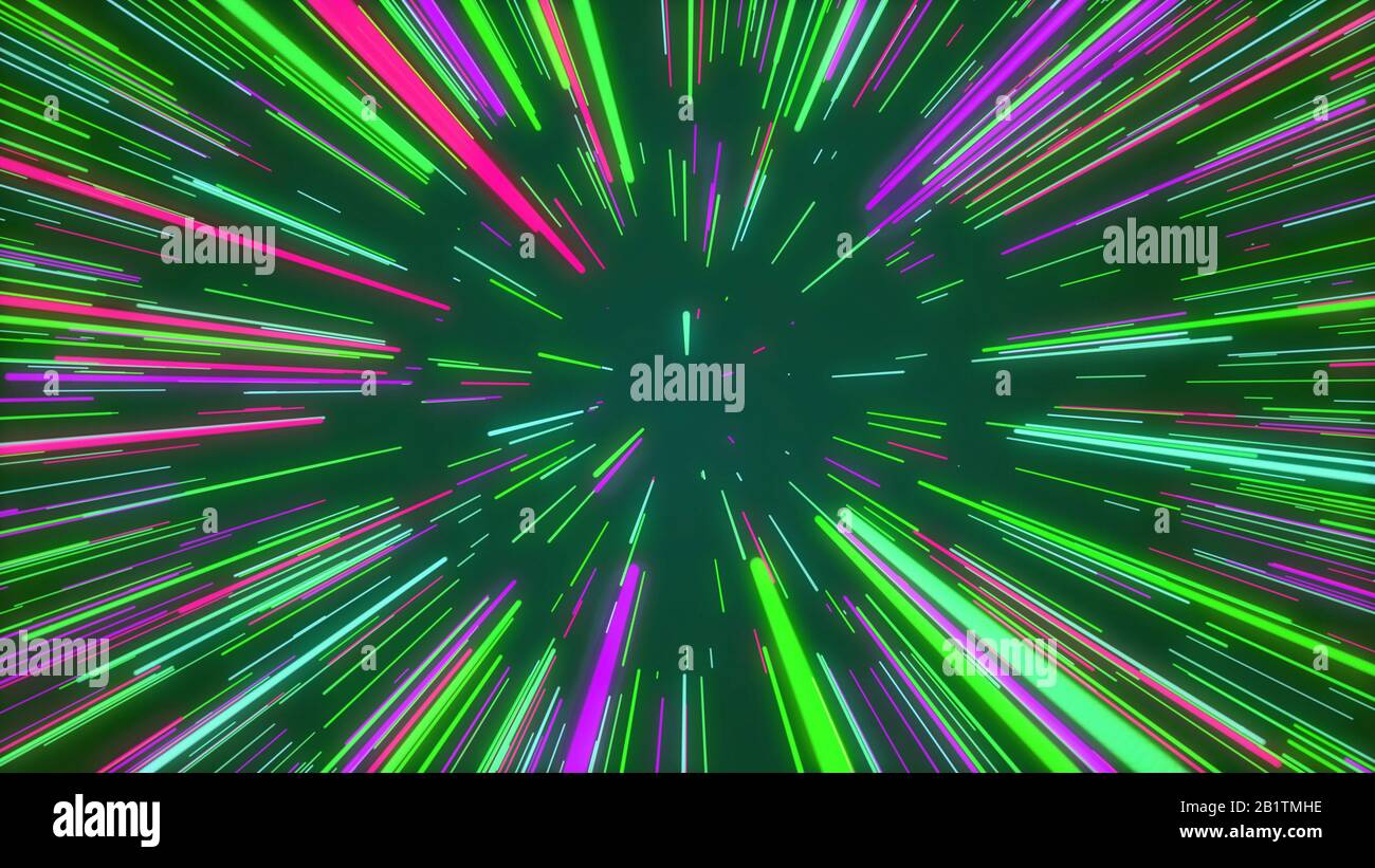 Optimistic 3d illustration of a rainbow cosmos tunnel from colorful ...