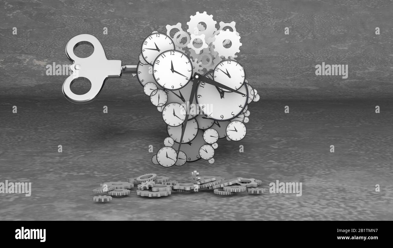 Impressive 3d illustration of blow your mind clock dials of various ...