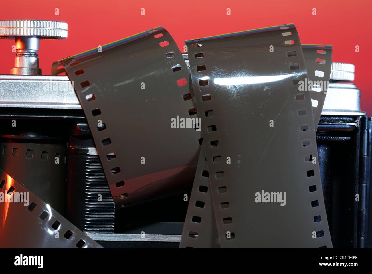 Film of an analogue camera with colorful background photographed in the ...