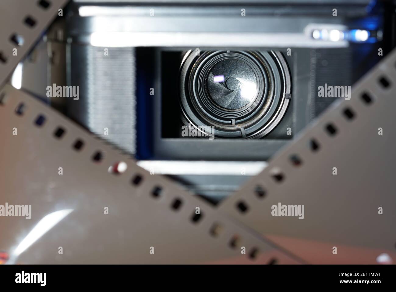 Film of an analogue camera with colorful background photographed in the ...