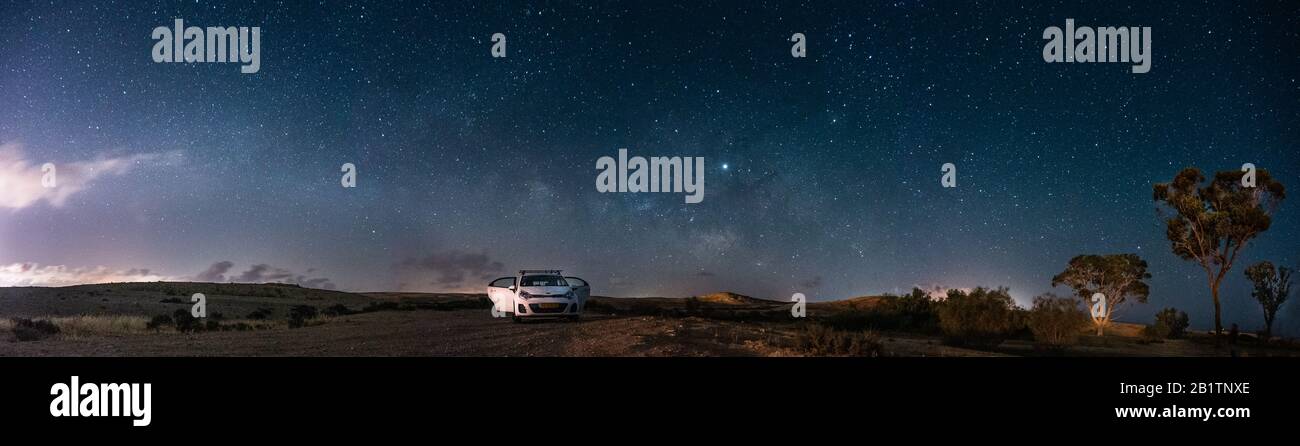 panoramic stars landscape in milky way night Stock Photo - Alamy