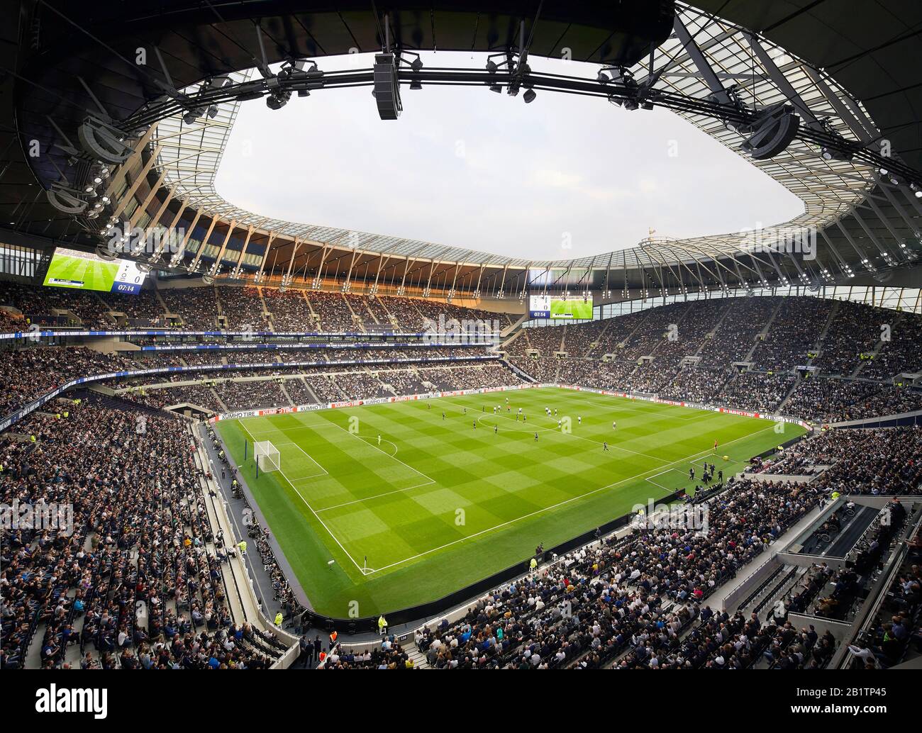 Elevated view across stadium bowl during match. The New Tottenham ...