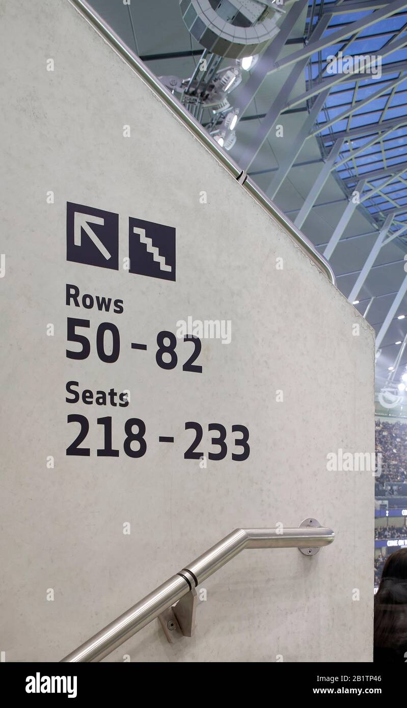Graphic signage in stadium interior. The New Tottenham Hotspur Stadium ...