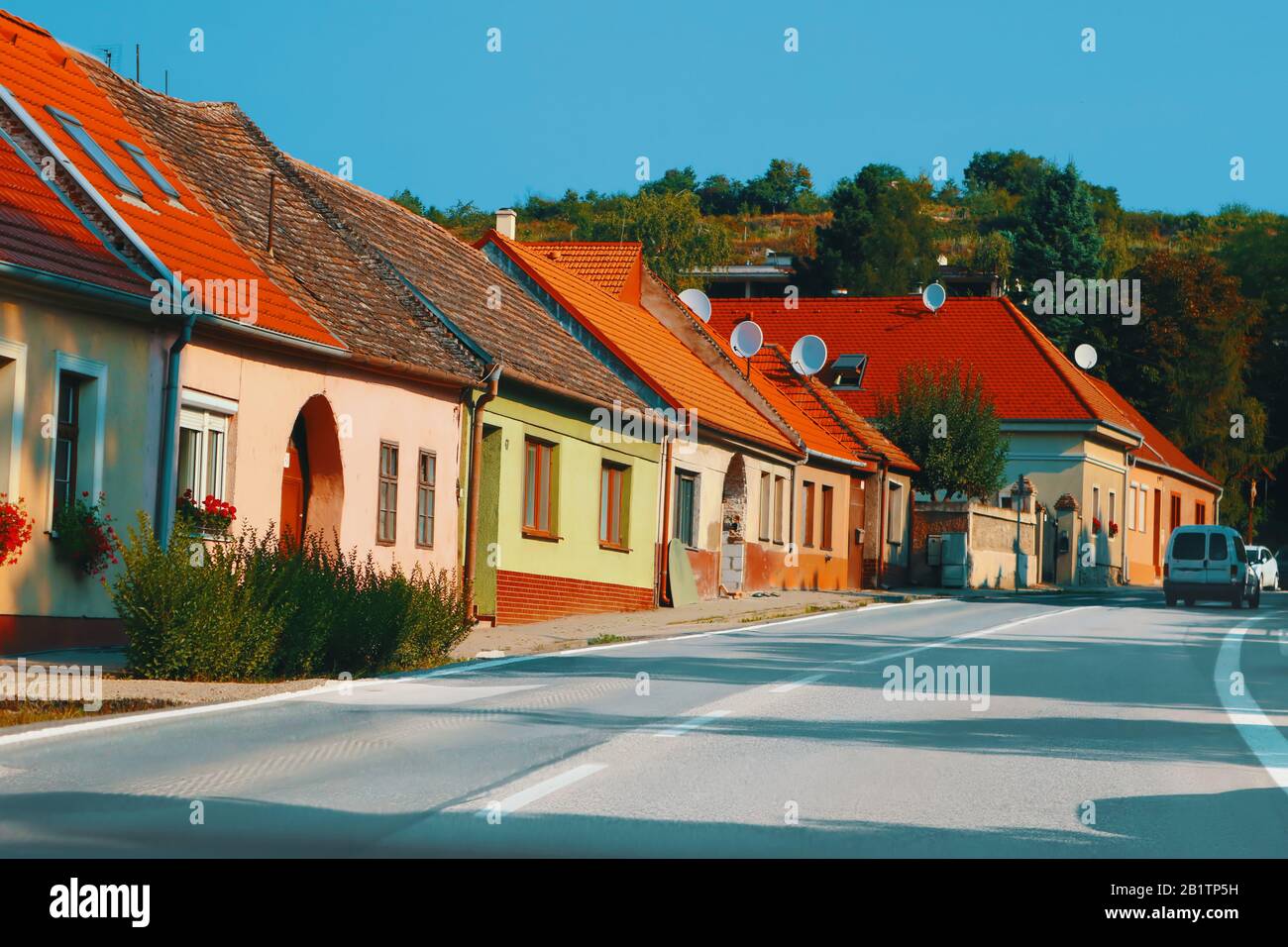 Sturova Street in Modra village, Slovakia Stock Photo - Alamy
