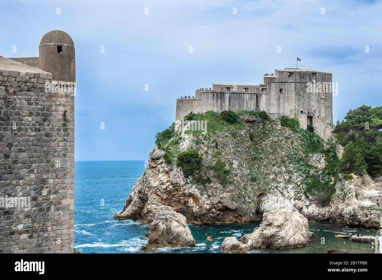 View of Fortresses Lovrijenac from Dubrovnik city walls, Dubrovnik ...