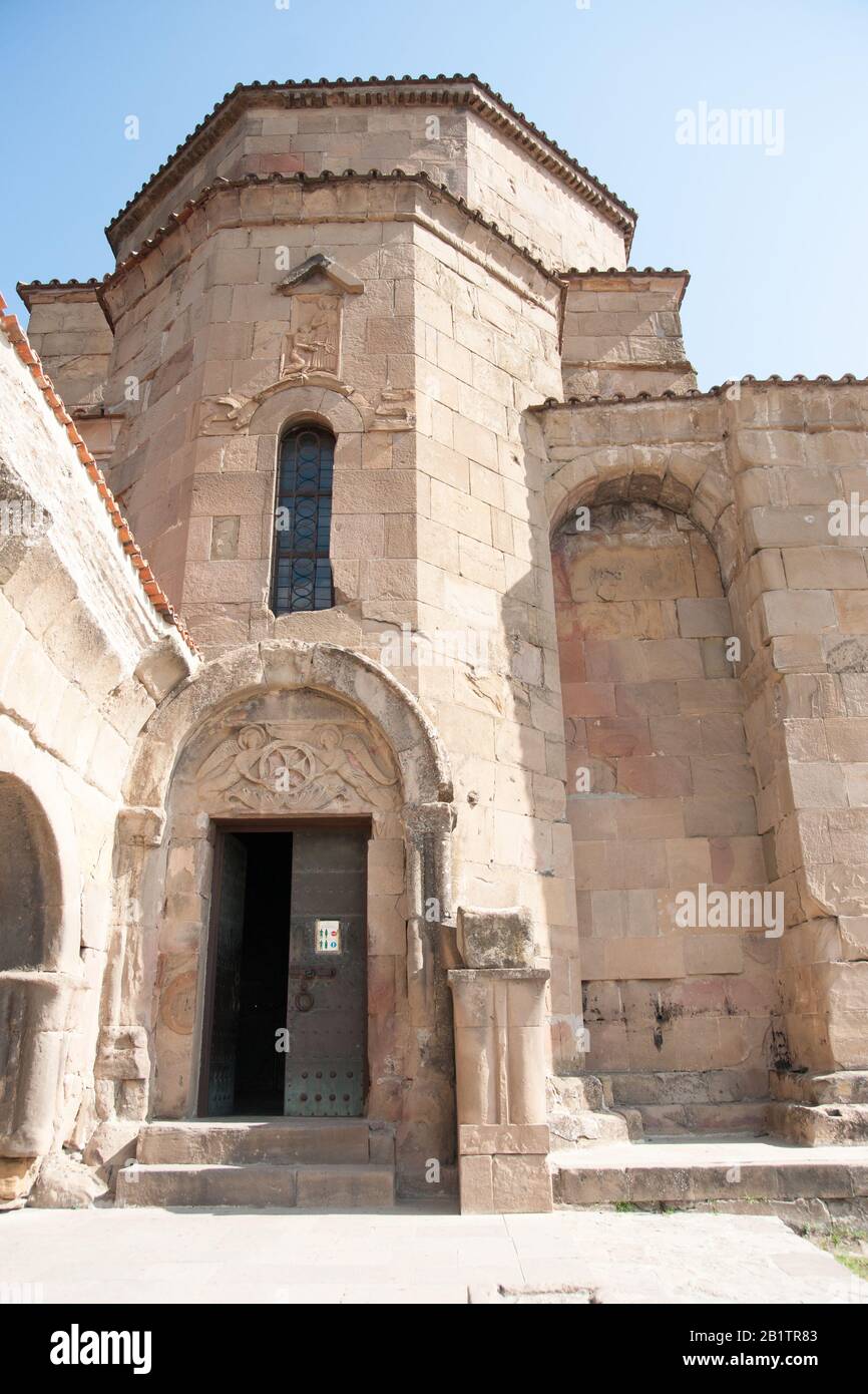 Georgia historic monastery on the top of hill near rivers Stock Photo ...