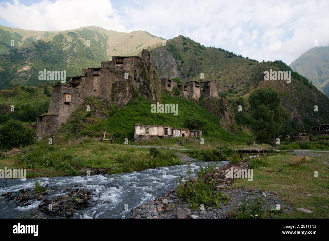 Old town ruins in Georgia Khevsureti travel Stock Photo - Alamy