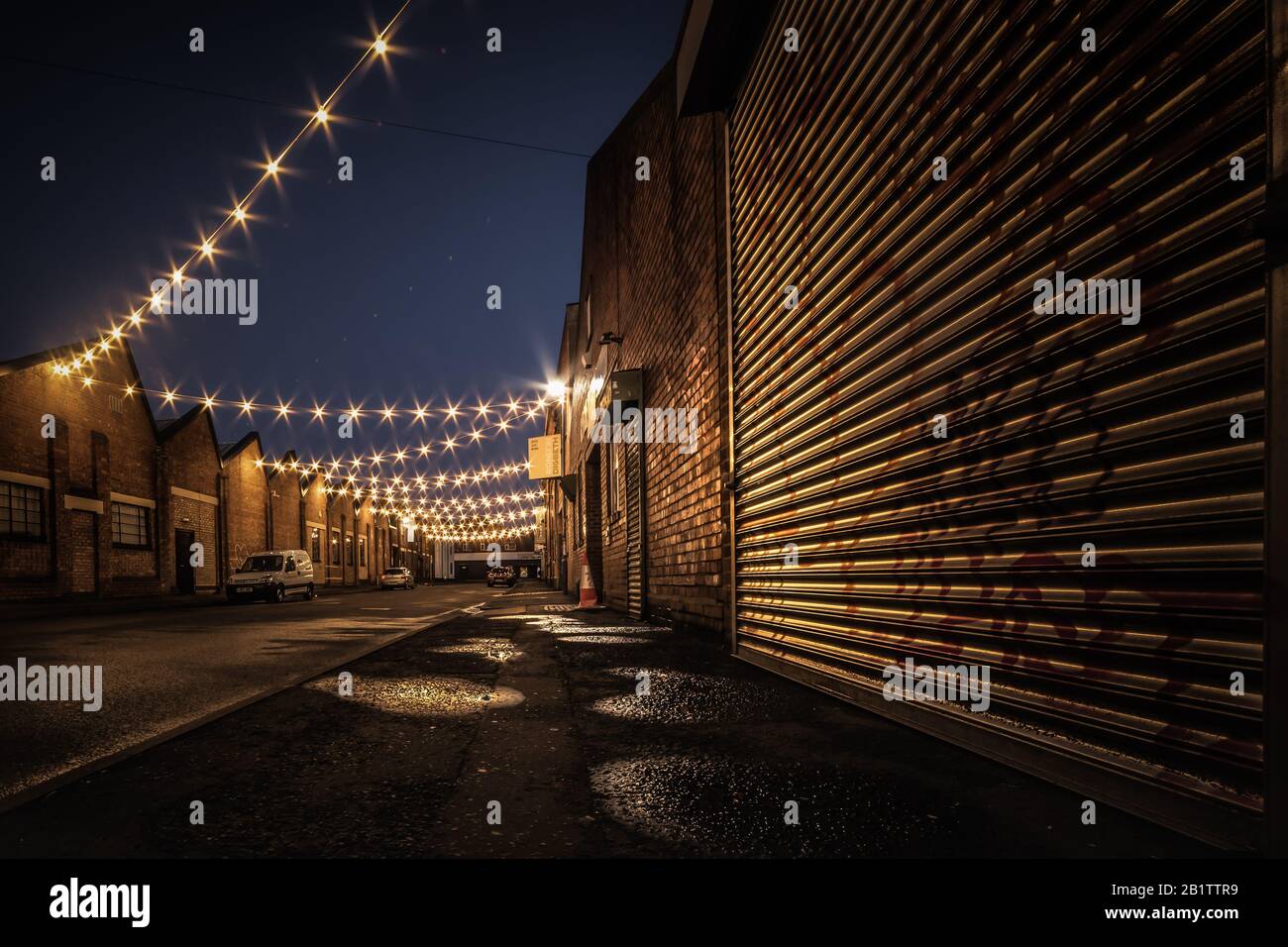 Digbeth, an industrial area in Birmingham, shot at night Stock Photo ...