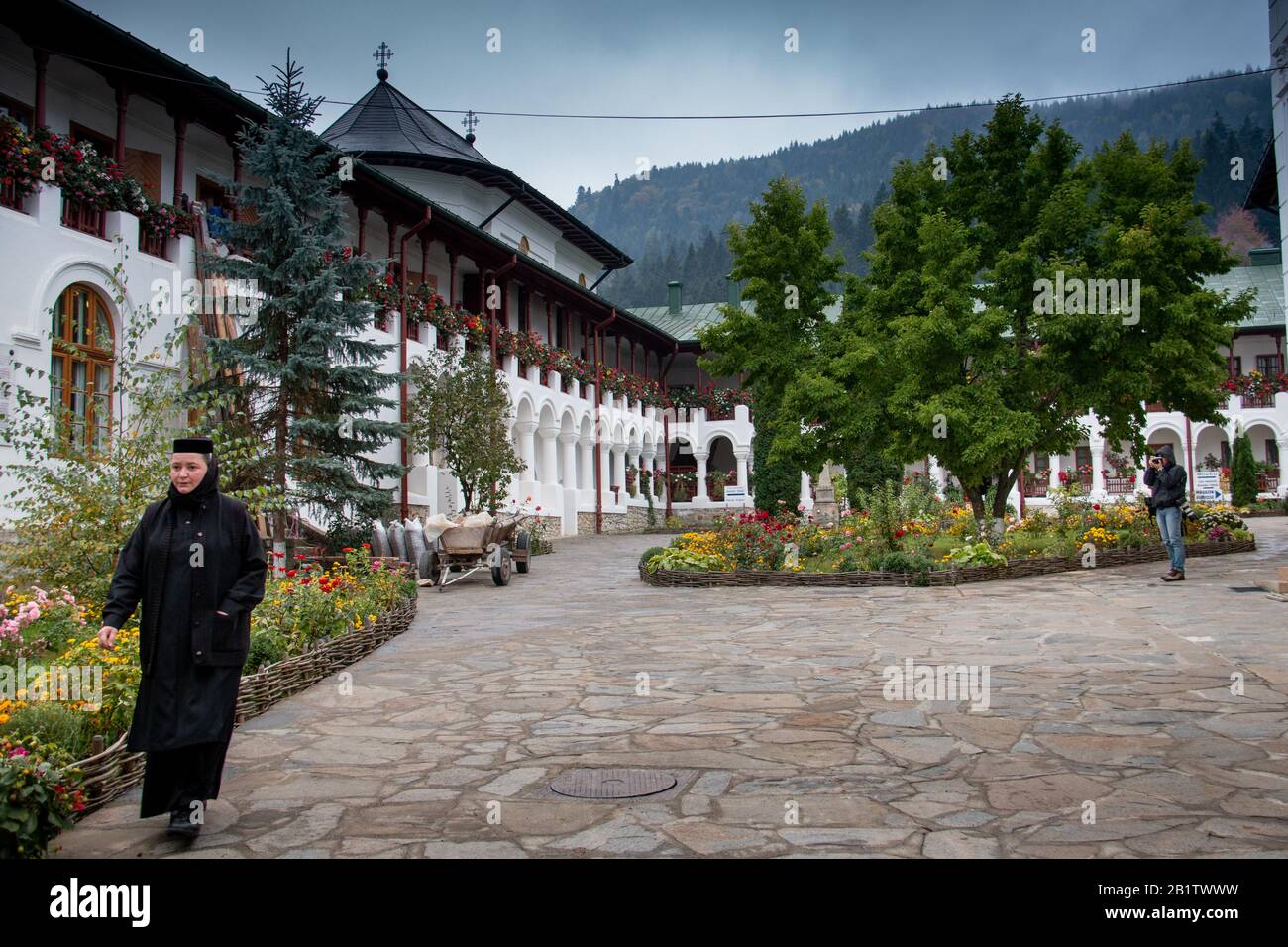 VARATEC, ROMANIA - OCTOBER 07, 2014: Unknown nun at Orthodox ...