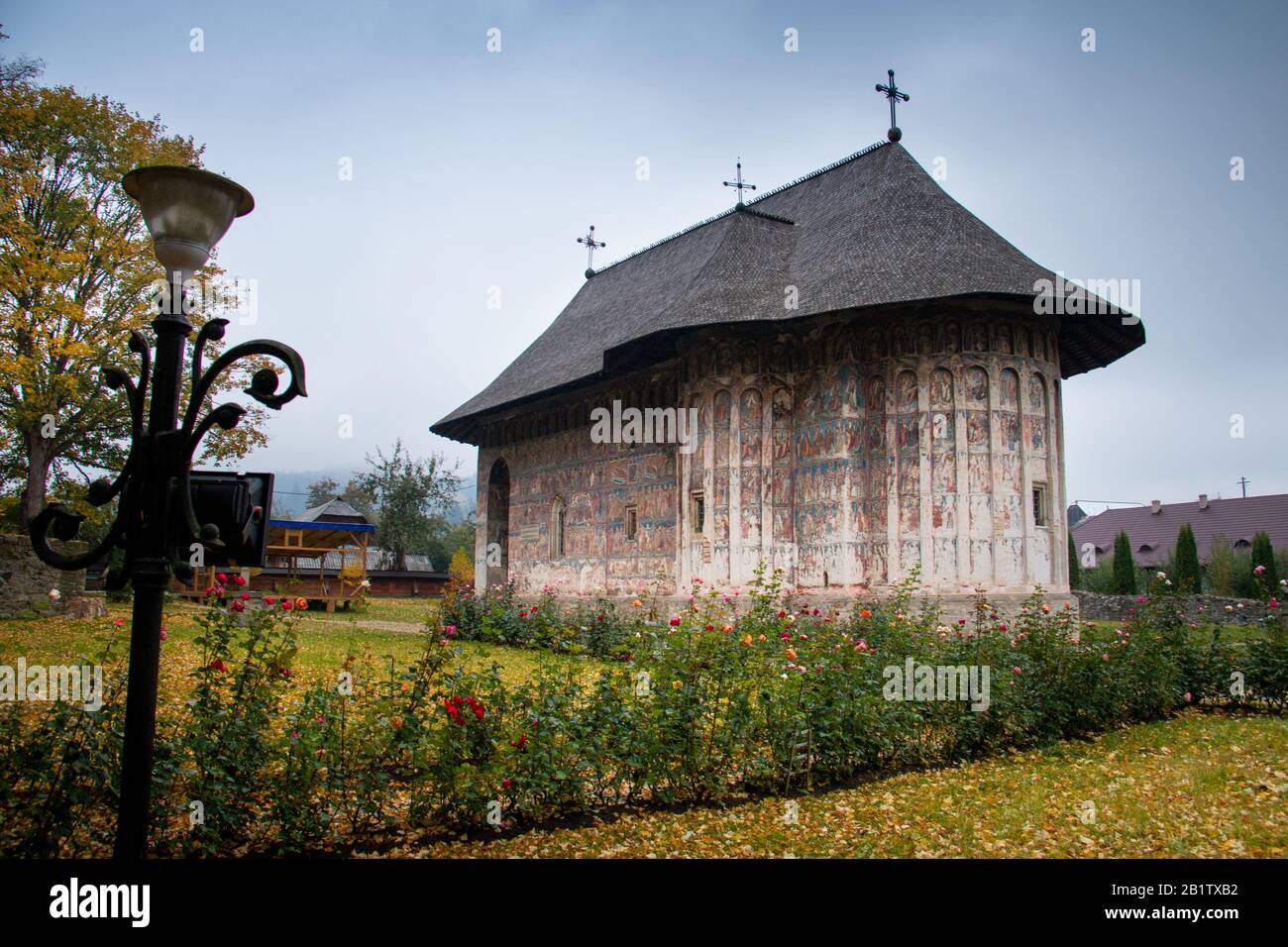 Orthodox monasteries of Bucovina. The Humor monastery located in ...