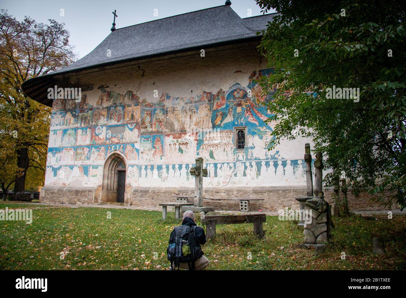 Orthodox monasteries of Bucovina. Arbore Monastery, built in 1503 and ...