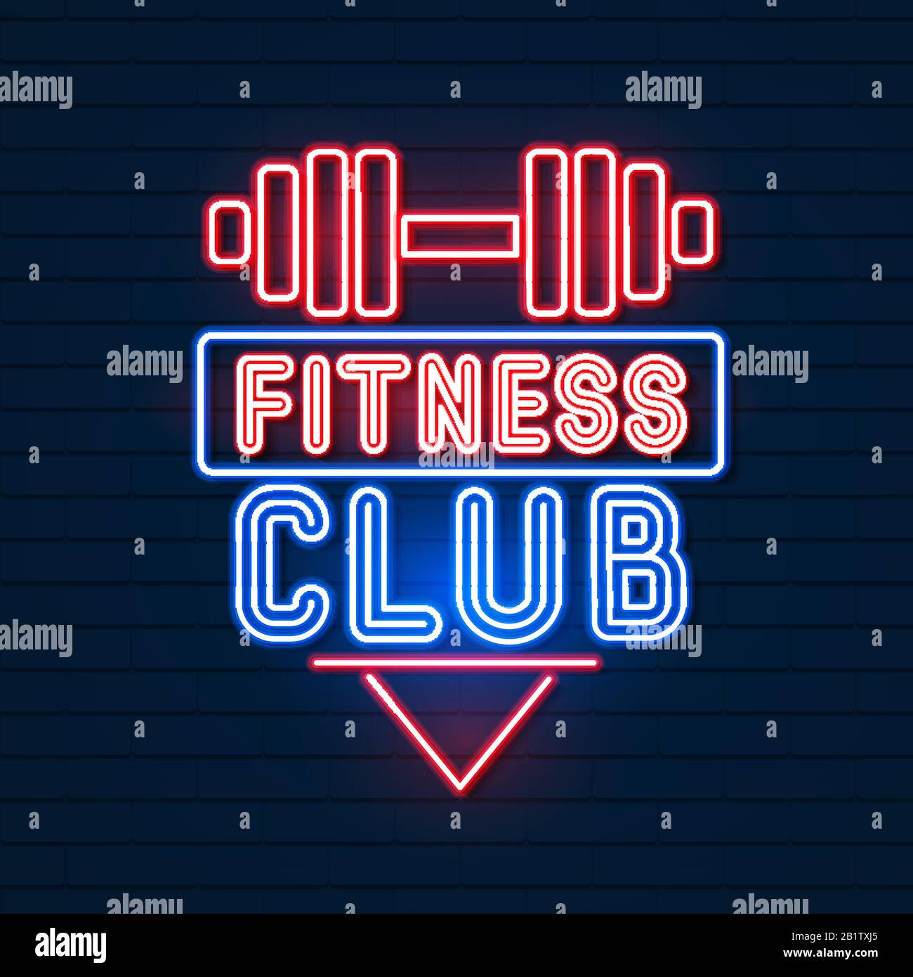 Fitness Center Gym Room. Led Neon Light Sign Display. Vector Stock ...