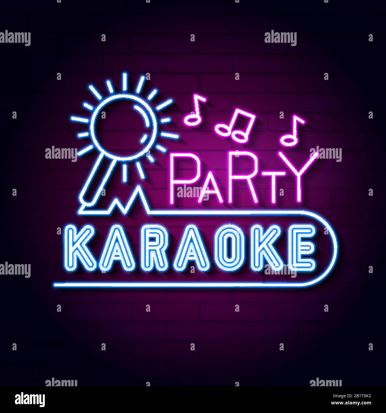 Karaoke Bar Neon Signboard. Led Neon Light Sign Display. Vector Stock ...