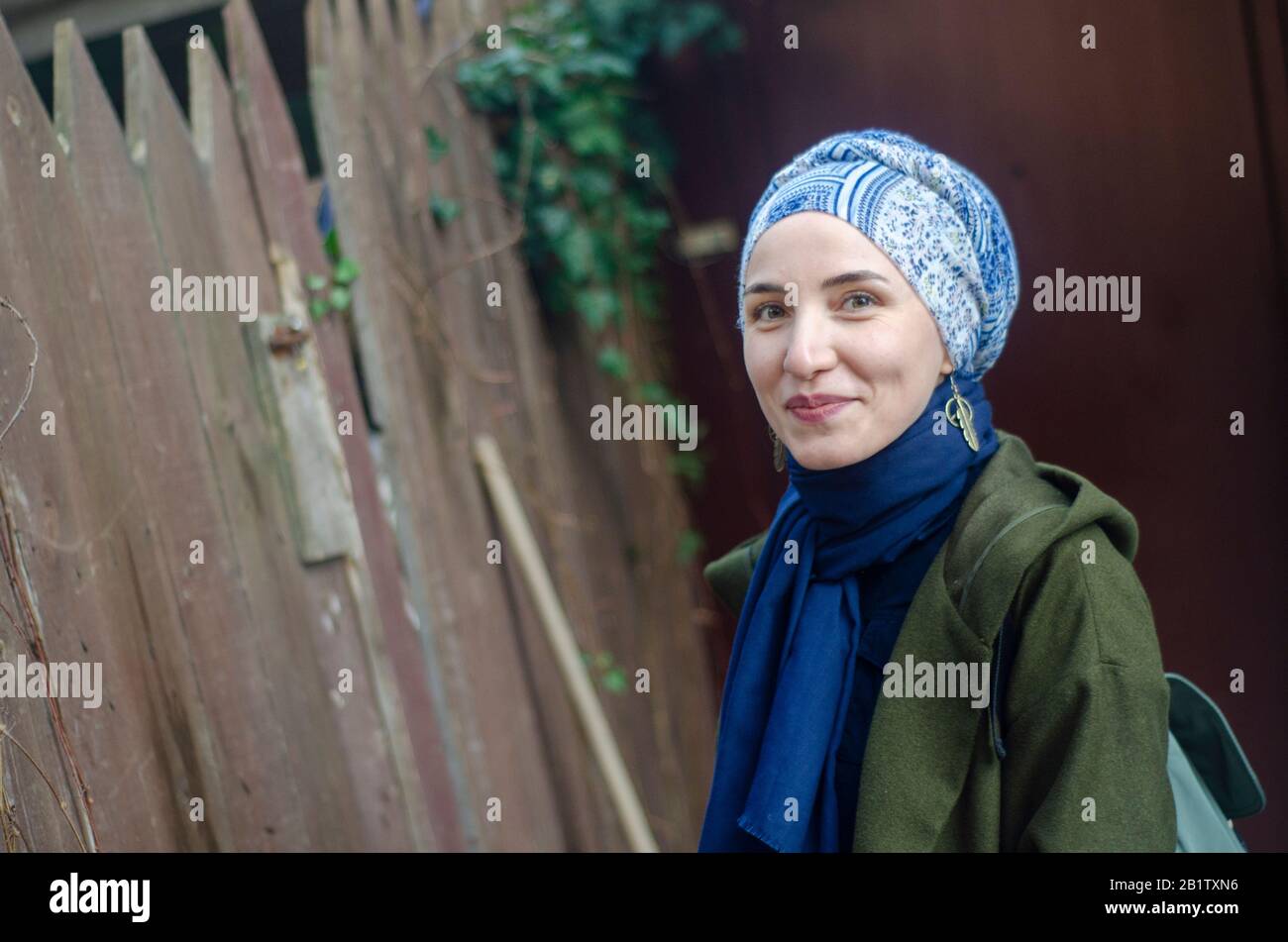 Hijab wearing muslim girl in blue (editorial Stock Photo - Alamy