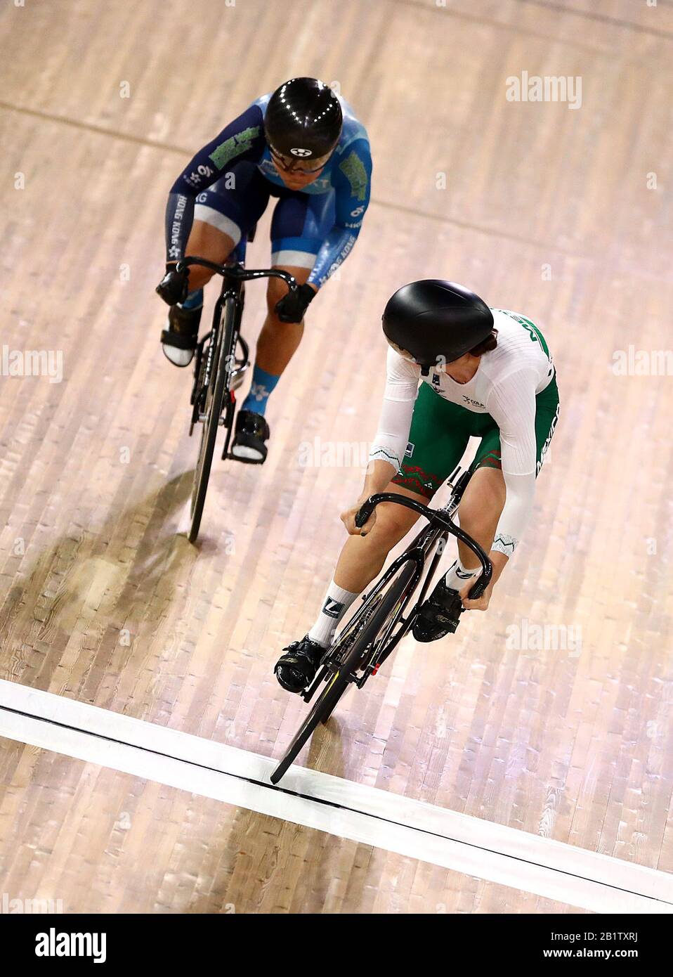 Hong Kong's Lee Wai Sze (right) and Mexico's Daniela Gaxiola compete in ...