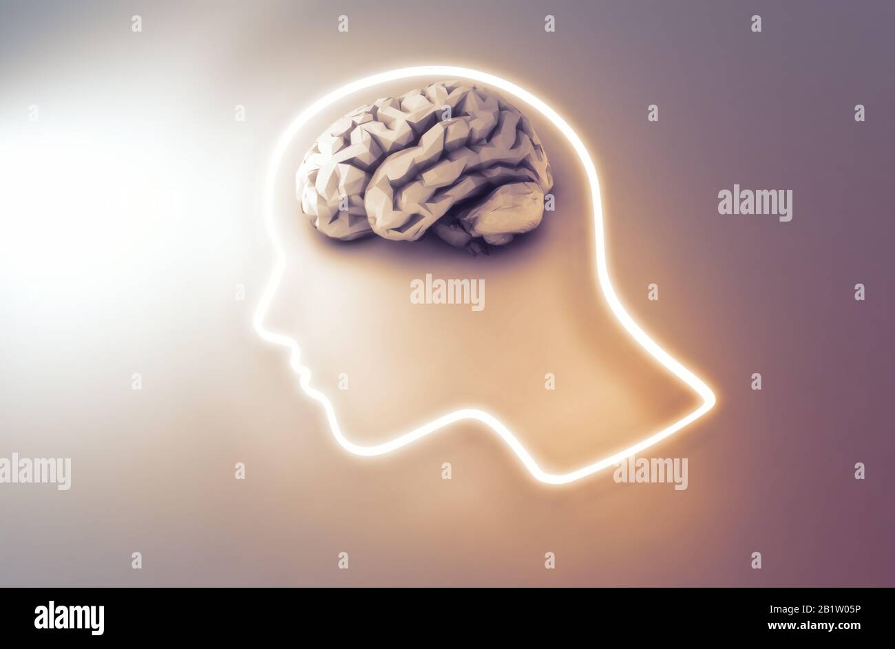 Human brain - intelligence and creativity concept 3D illustration Stock ...