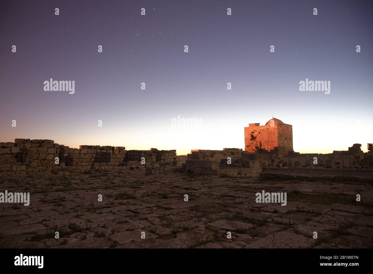 Ruins on holy mount Gerizim of Samaritans in Israel territory Stock ...