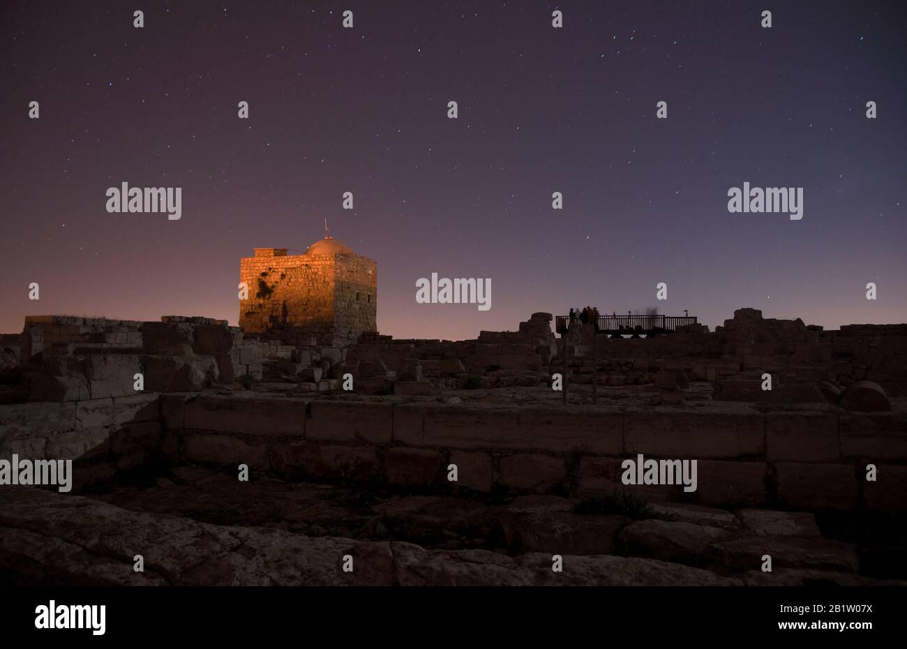 Ruins on holy mount Gerizim of Samaritans in Israel territory Stock ...