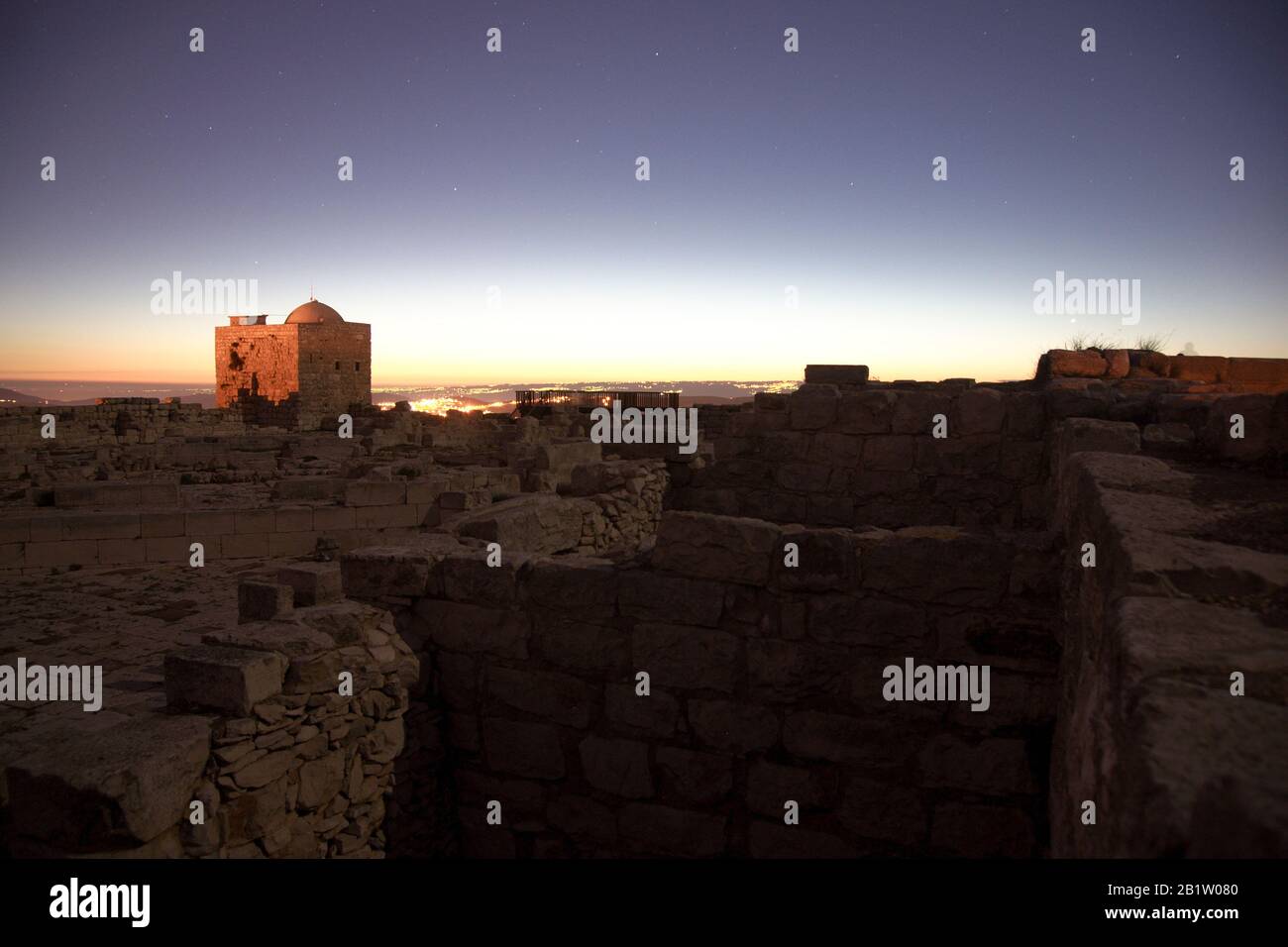 Ruins on holy mount Gerizim of Samaritans in Israel territory Stock ...