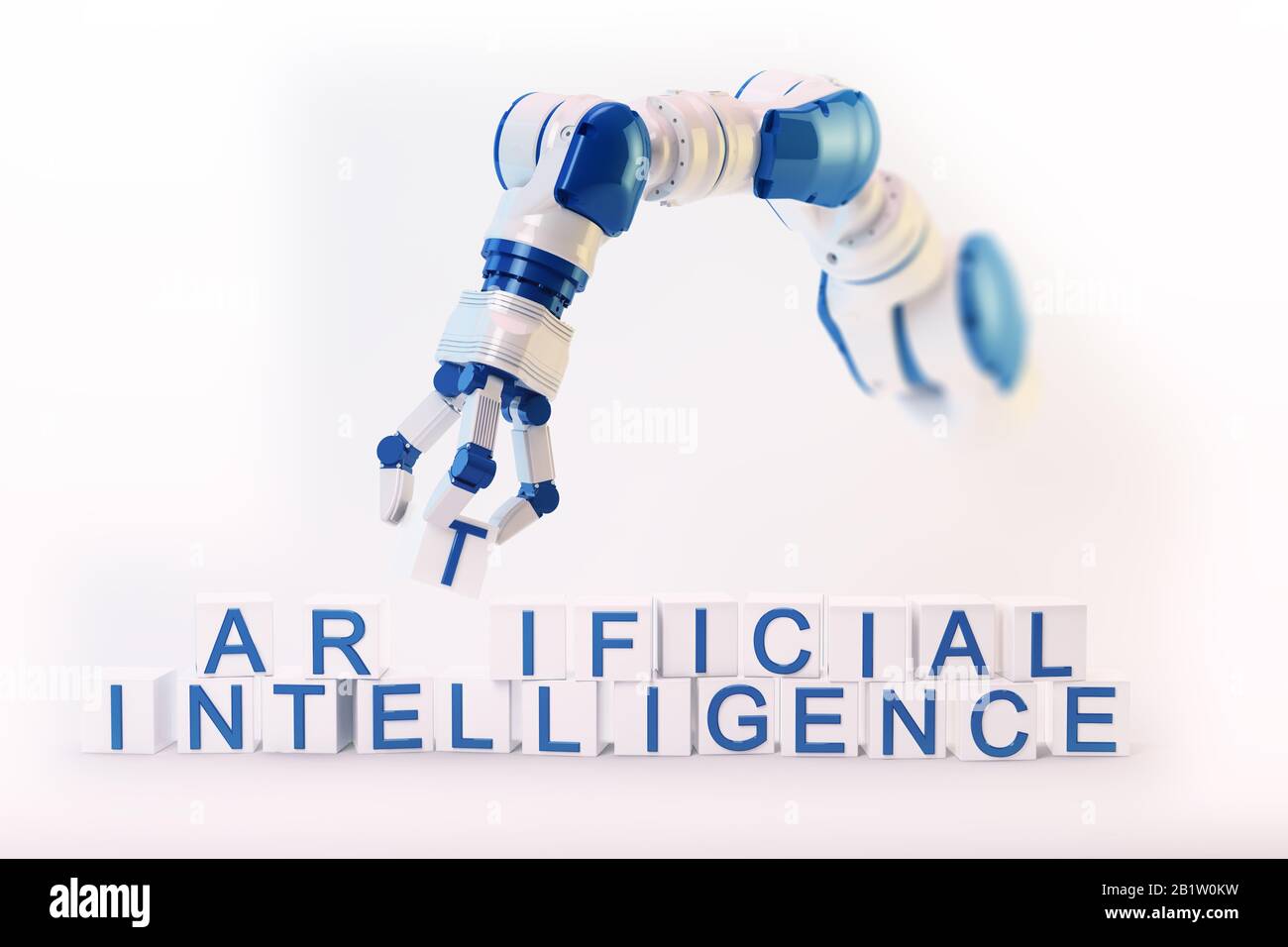 Artificial intelligence and machine learning - concept 3D illustration ...