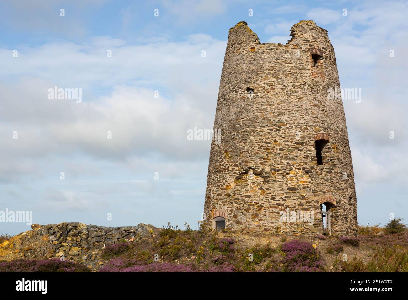 The old windmill on Mynydd Parys Mountain in Anglesey North Wales Stock ...