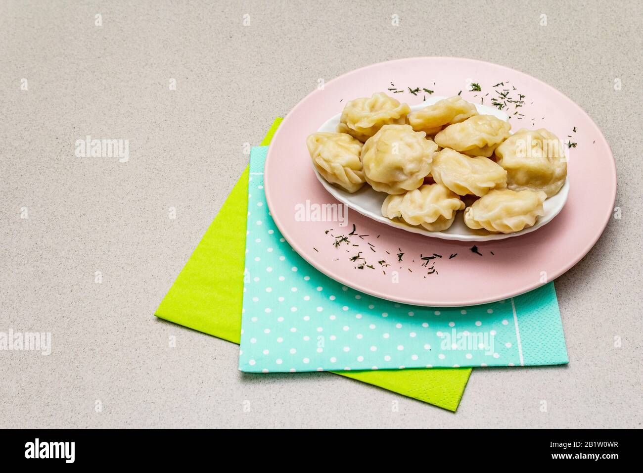 Fish dumplings. The concept of healthy food for children. Stone ...