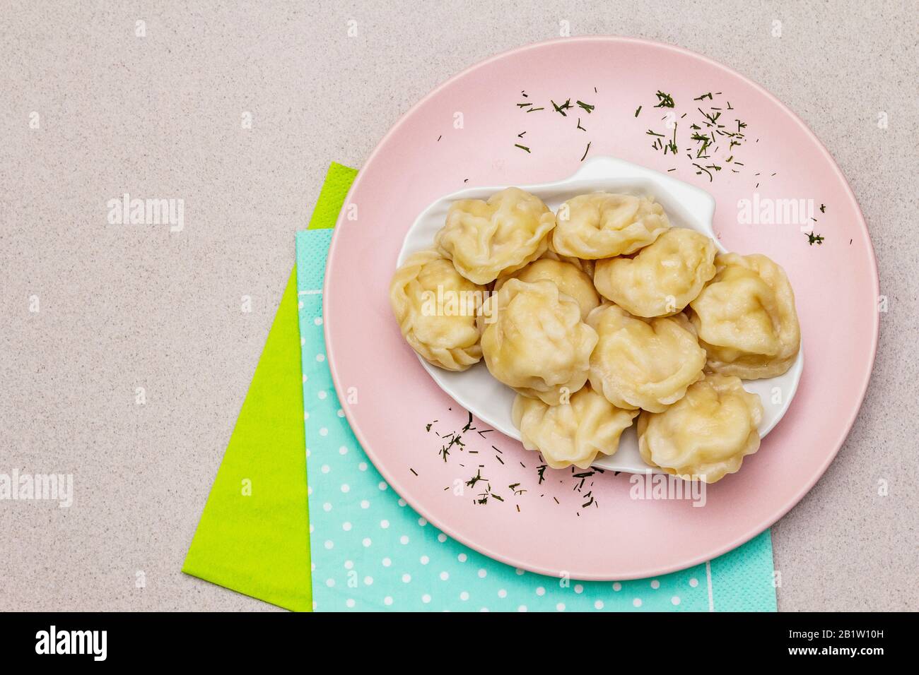 Fish dumplings. The concept of healthy food for children. Stone ...