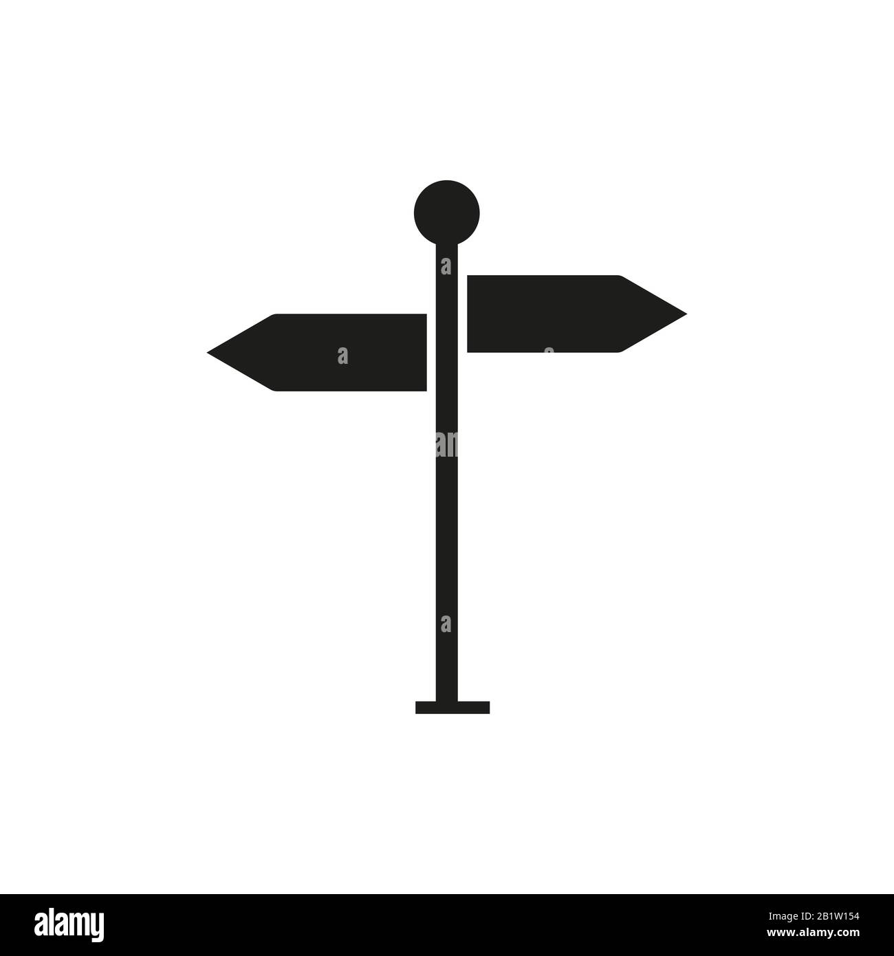 The signpost icon vector, solid illustration, pictogram isolated on ...