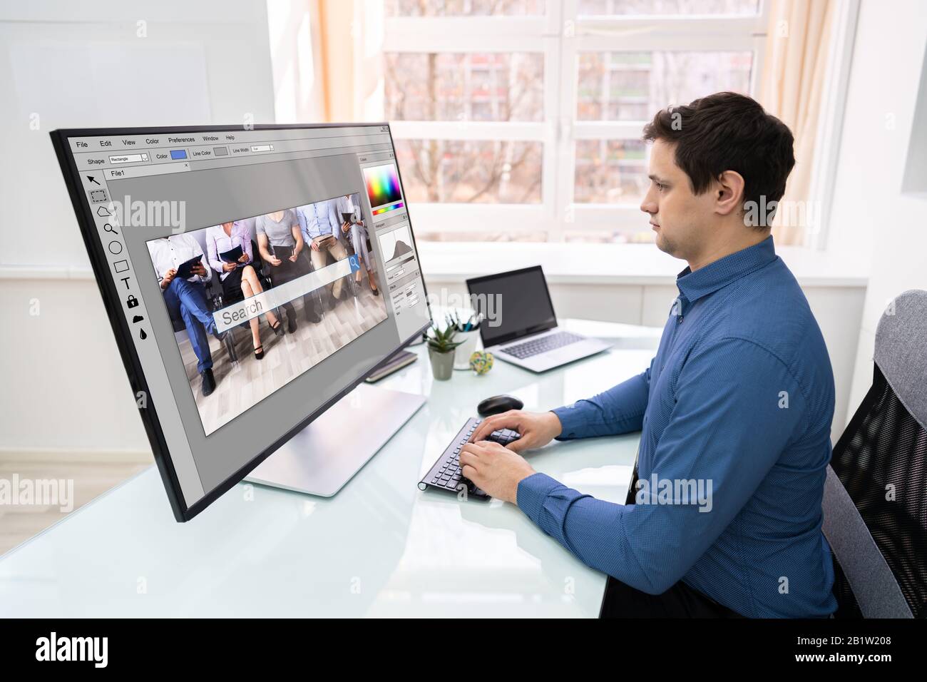 Office desk with photo pc hi-res stock photography and images - Alamy