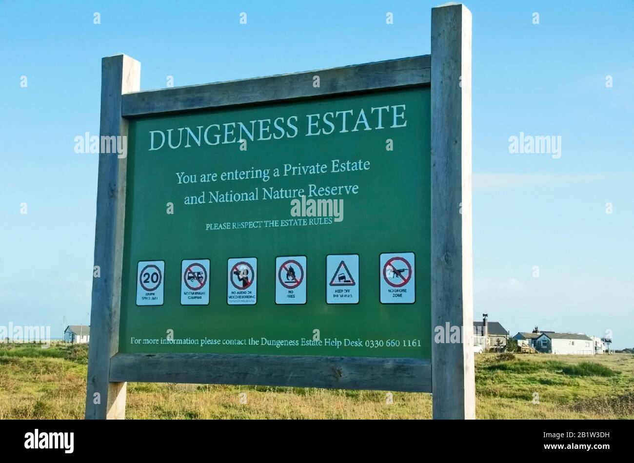 Dungeness Estate Sign Kent UK Stock Photo - Alamy