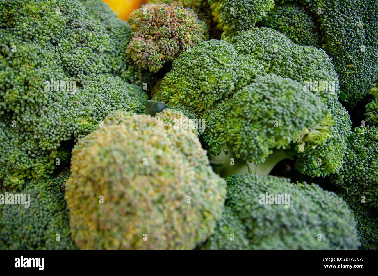 Green Broccoli at Bazaar Natural Stock Photo - Alamy