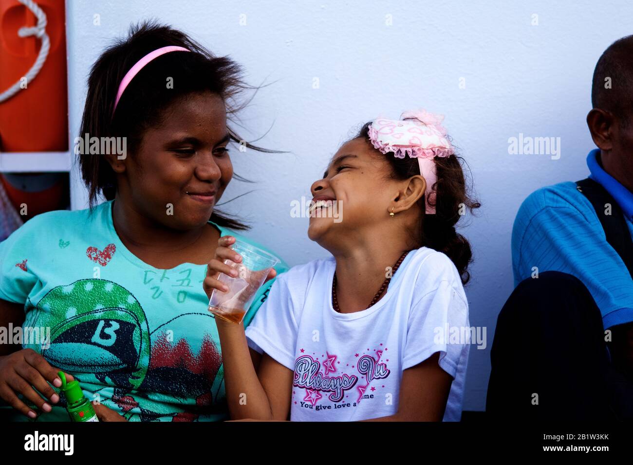 Indonesian little girl, boat passenger for Raja Ampat Island ...