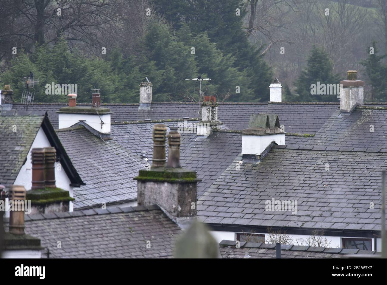 Hawkshead Village, Cumbria. UK Stock Photo - Alamy