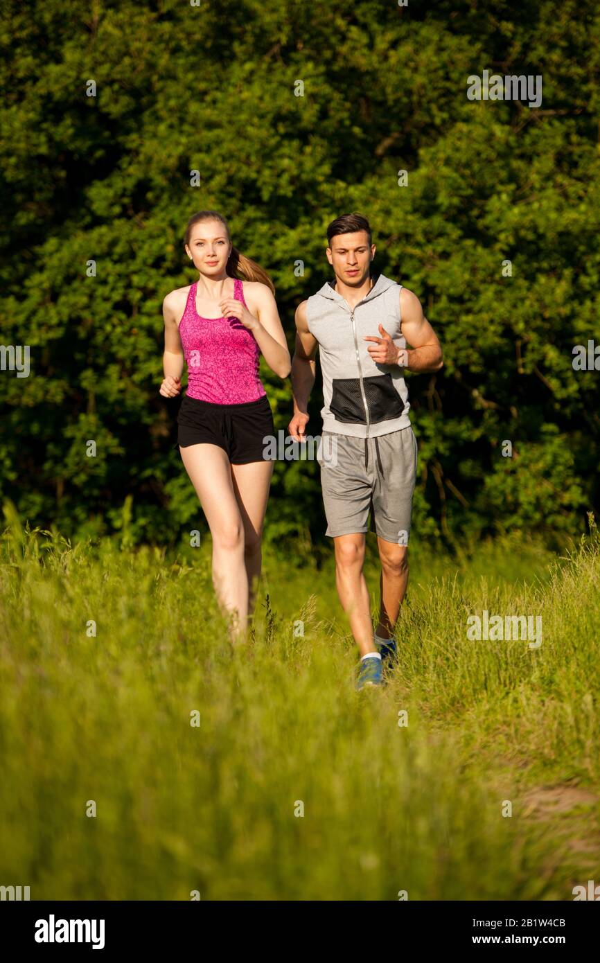 Asian couple jogging running hi-res stock photography and images - Alamy