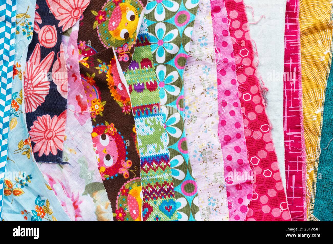 Collection of fabric scraps Stock Photo - Alamy