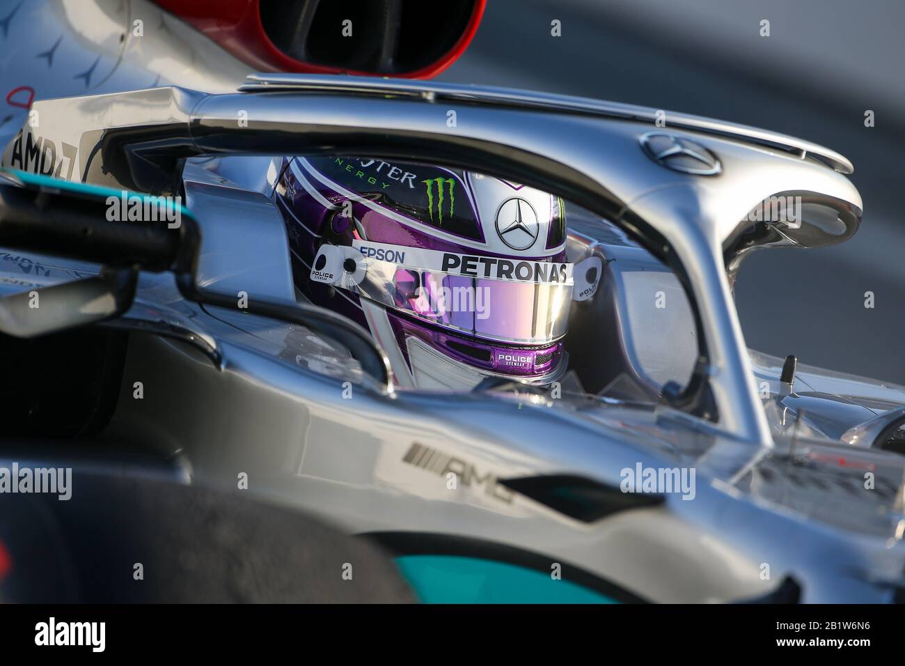 Lewis Hamilton of AMG Mercedes F1 during 2020 F1 winter testing in ...